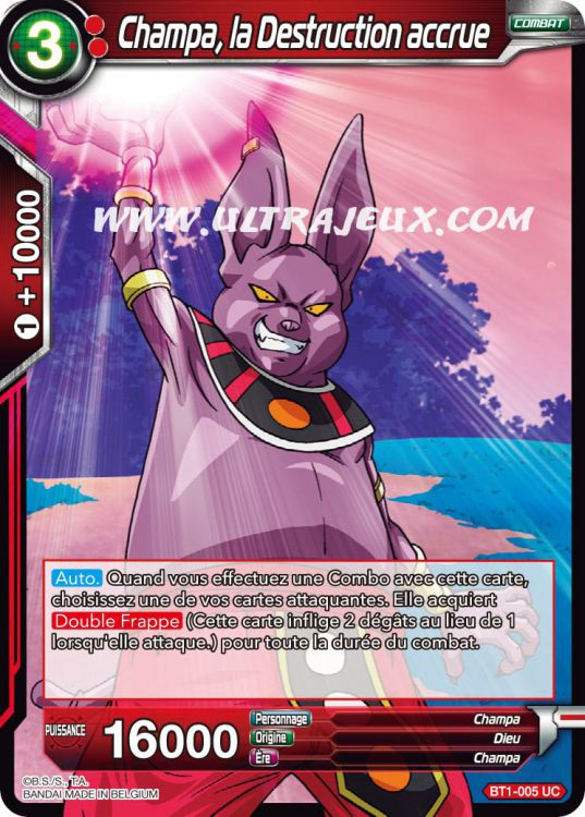 Champa, la Destruction accrue (BT1-005) - Carte Dragon Ball Super Séri