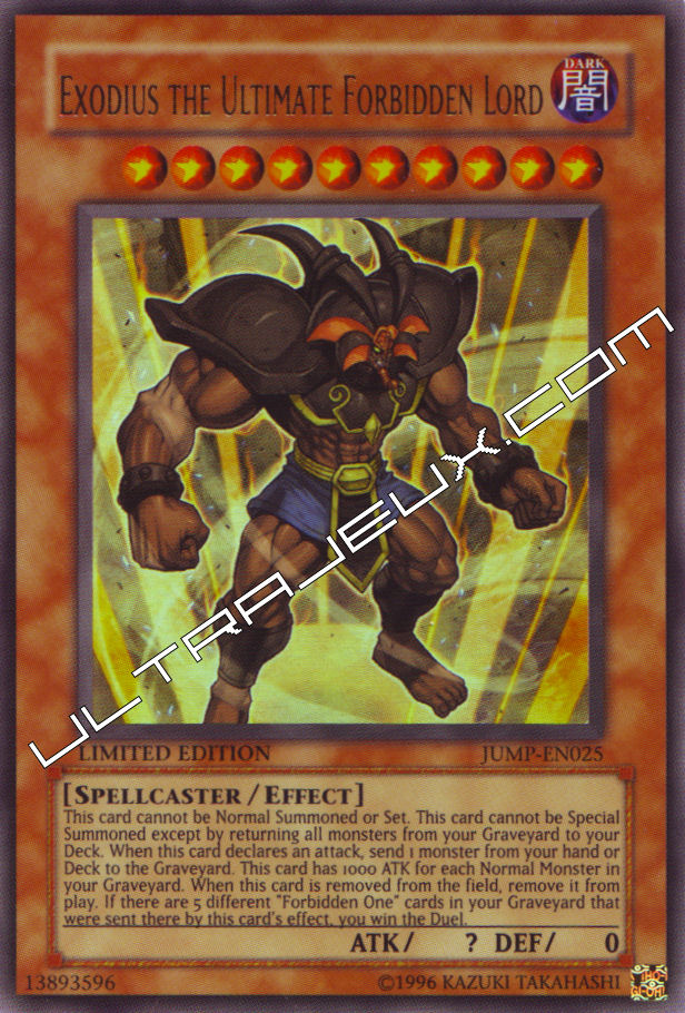 Exodius The Ultimate Forbidden Lord (jump) Yu-Gi-Oh! - UltraJeux