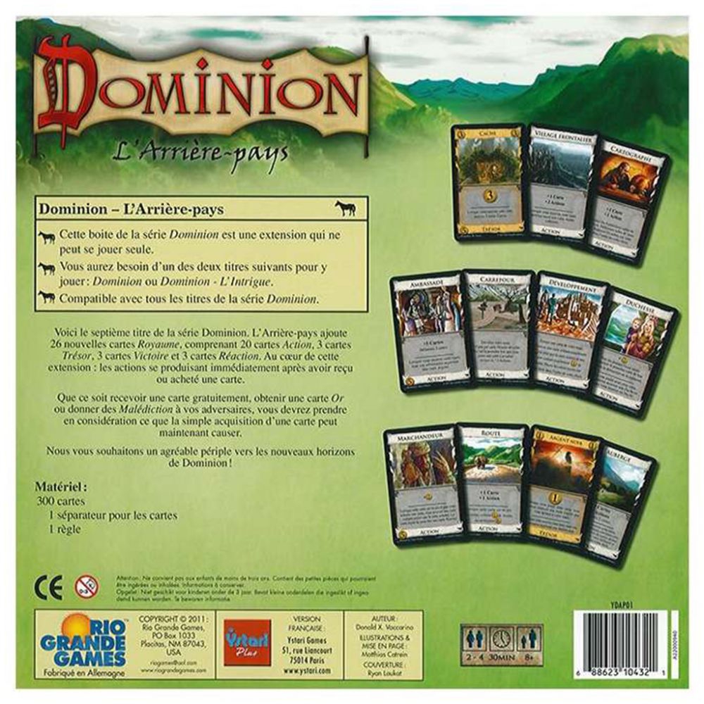 Jeu de Cartes Dominion - L'arrière Pays - UltraJeux