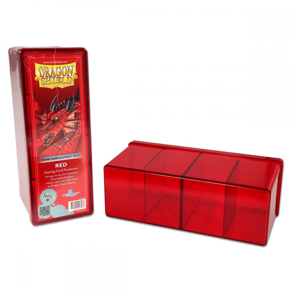 Boite de Rangement 4 Compartiments - Rouge - UltraJeux