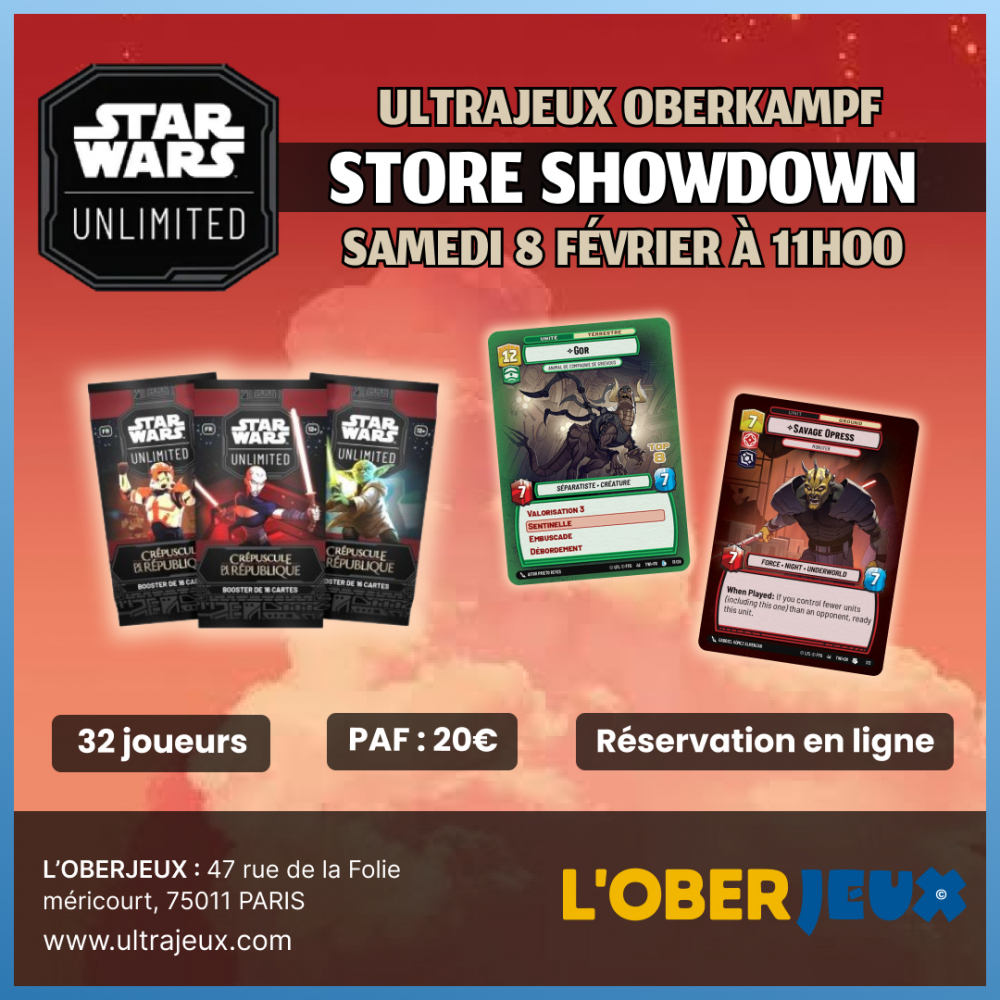 Evénements Tournoi Store Showdown - Star Wars Unlimited - Samedi 8 Fév