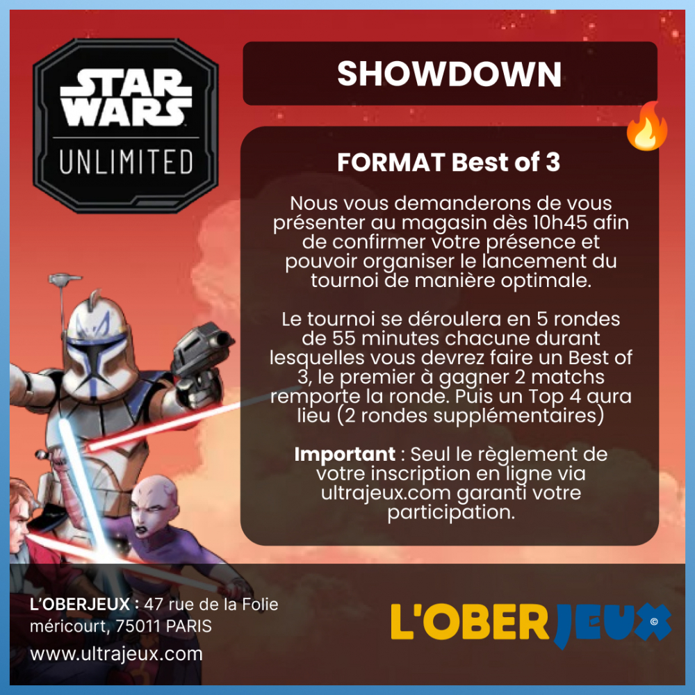 Evénements Tournoi Store Showdown - Star Wars Unlimited - Samedi 8 Fév