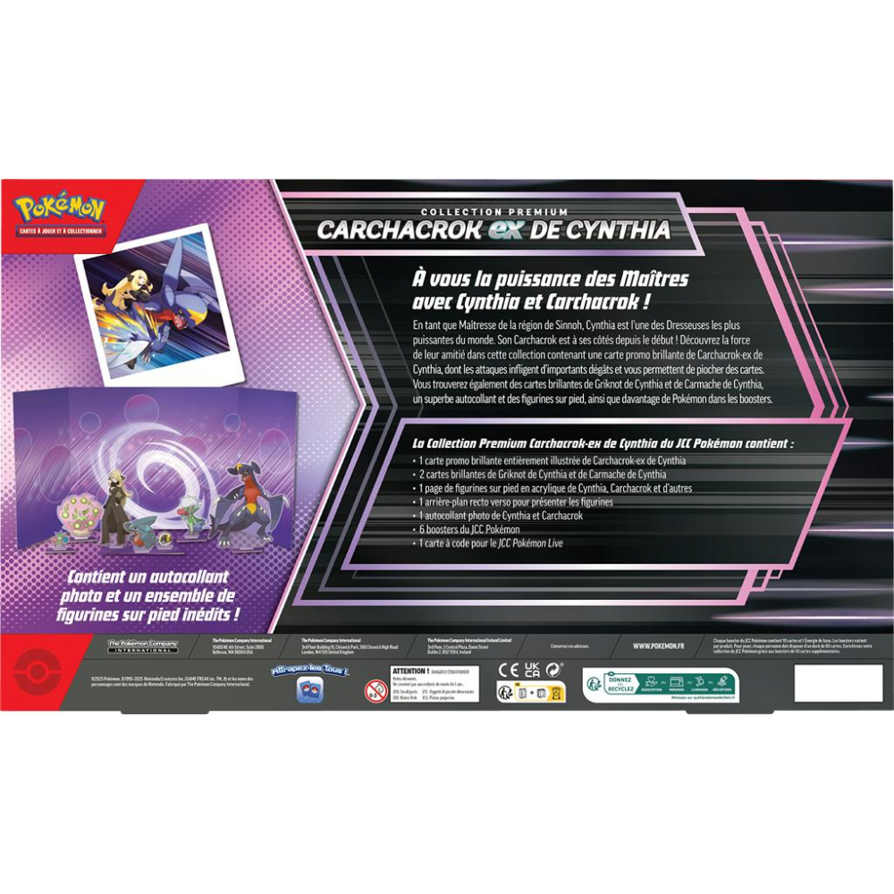 Collection Premium Carchacrok EX de Cynthia - Coffret 6 Boosters - Pok