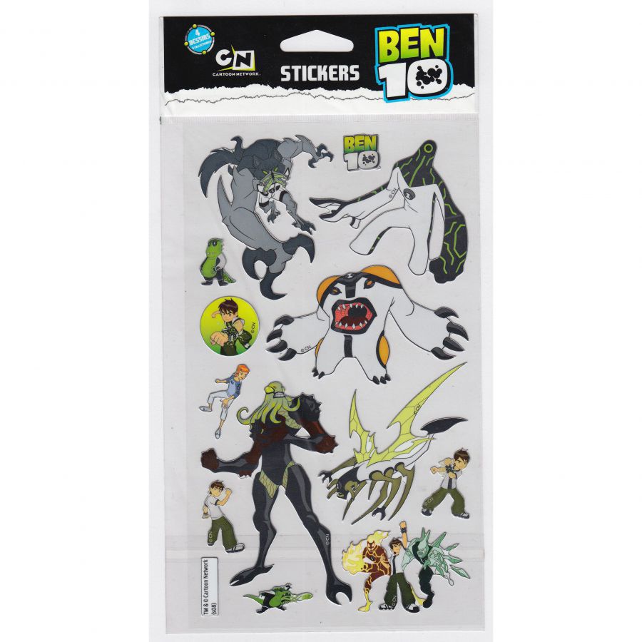 12 Stickers Silver Ben 10 - UltraJeux