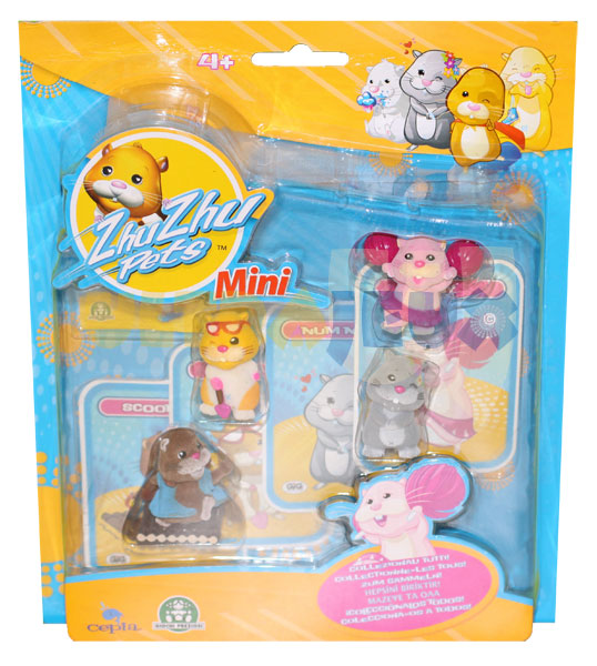 Pack De 4 Mini Hamster - 3 - - ZhuZhu Pets