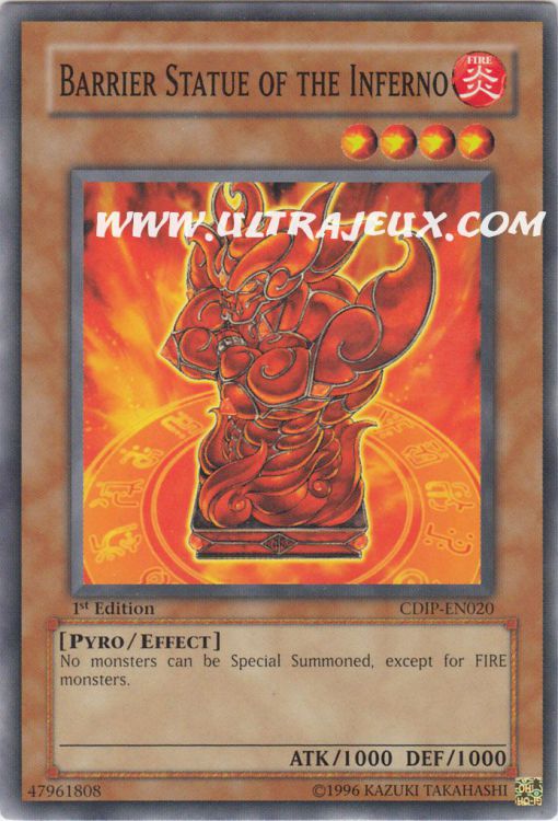 Barrier Statue Of The Inferno (CDIP-EN020) - Carte Yu-Gi-Oh! Cyberdark
