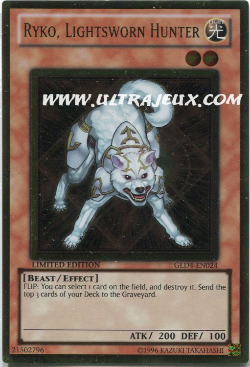 Ryko, Lightsworn Hunter (GLD4-EN024) - Carte Yu-Gi-Oh! Gold Series 4: