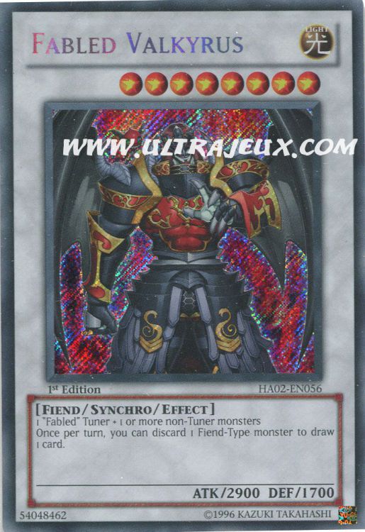 Fabled Valkyrus (HA02-EN056) - Carte Yu-Gi-Oh! Hidden Arsenal 2 - Cart