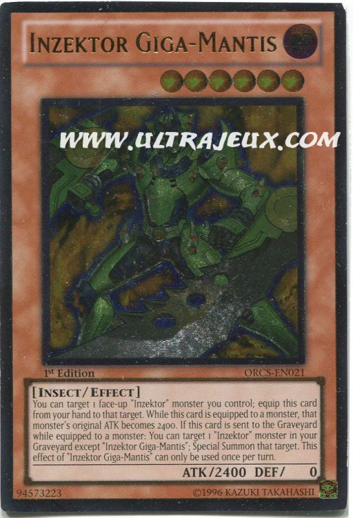 Inzektor Giga-mantis (ORCS-EN021-UL) - Carte Yu-Gi-Oh! Order of Chaos