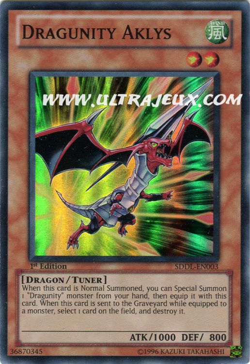 Dragunity Aklys (SDDL-EN003) - Carte Yu-Gi-Oh! Dragunity Legion - Cart